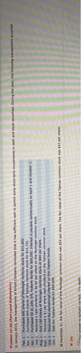 Solved Problem 12-2A (Part Level Submission) In January | Chegg.com