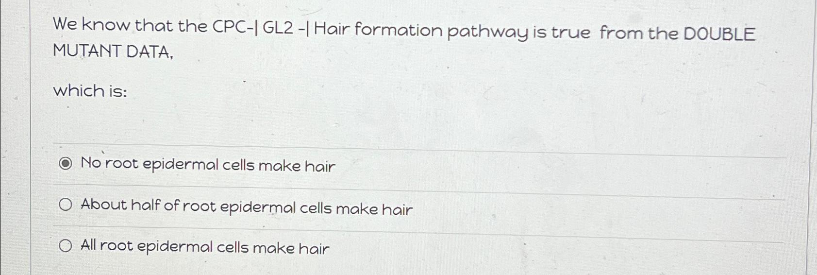 Solved We know that the CPC-| ﻿GL2 - ﻿I Hair formation | Chegg.com