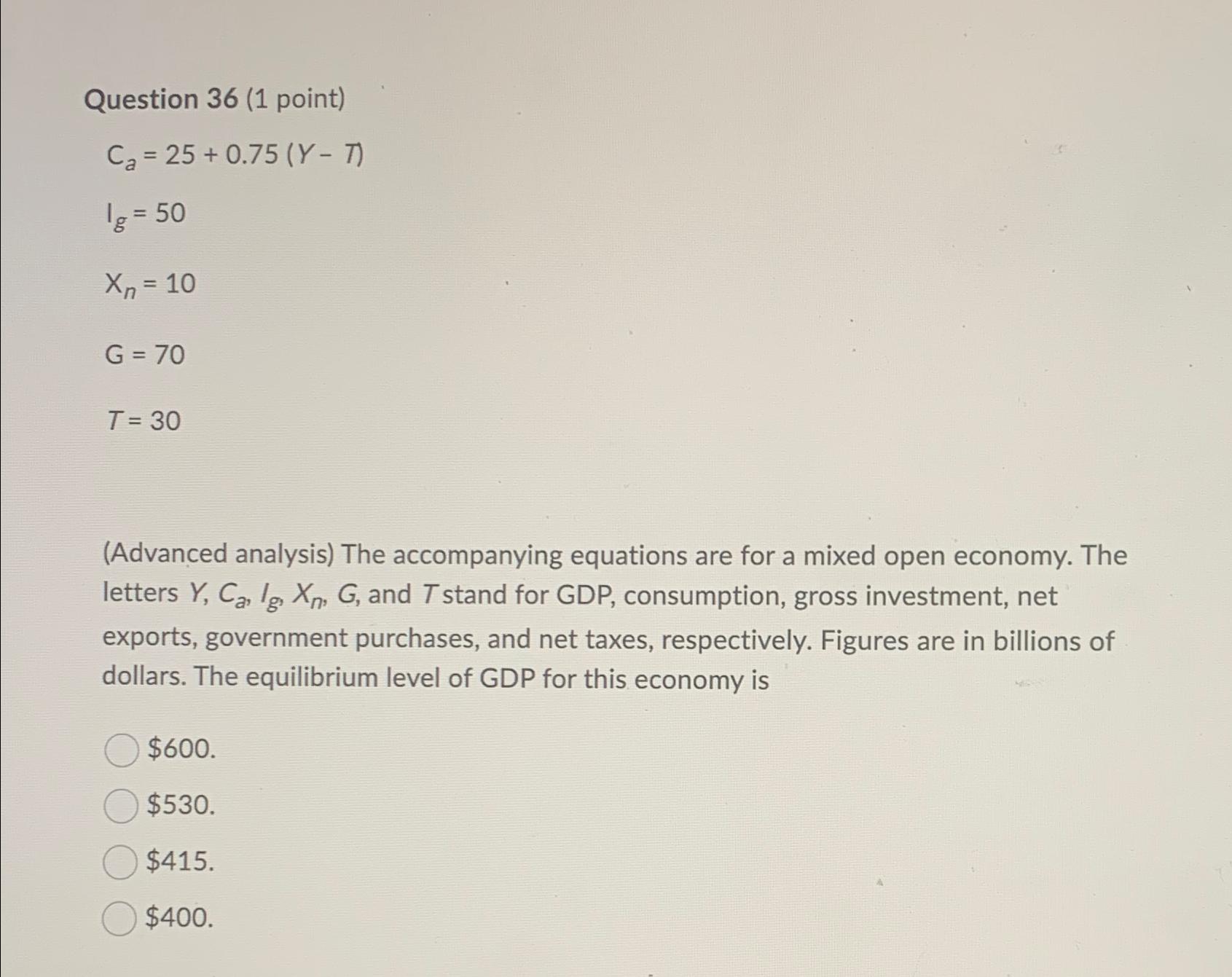 Solved Question 36 (1 | Chegg.com