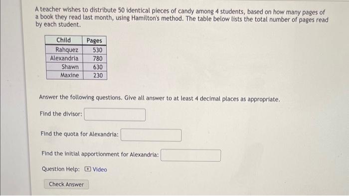 Solved A teacher wishes to distribute 50 identical pieces of | Chegg.com