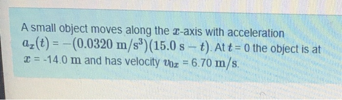 Solved A small object moves along the I-axis with | Chegg.com