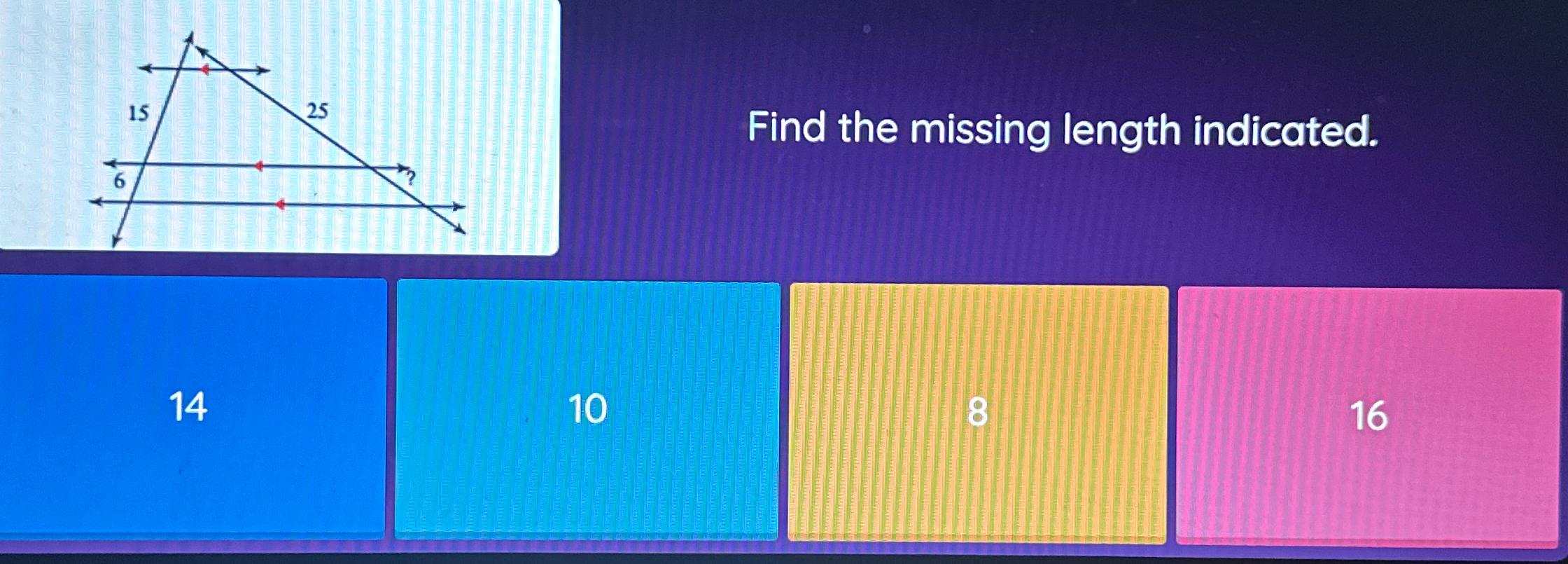 Solved Find the missing length indicated.1410816 | Chegg.com