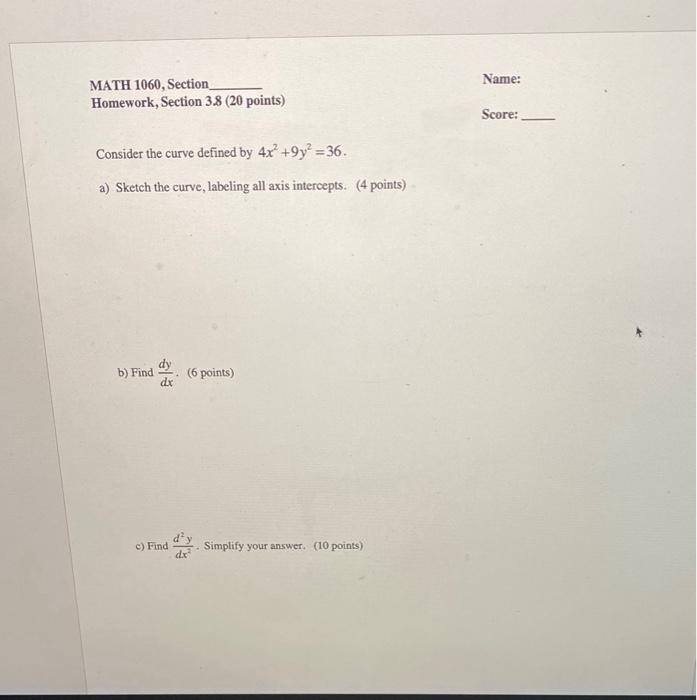 Solved MATH 1060, Section Name: Homework, Section 3.8 ( 20 | Chegg.com