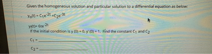 Solved Given the homogeneous solution and particular | Chegg.com