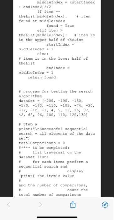 1. Download the incomplete) Python program Searching | Chegg.com