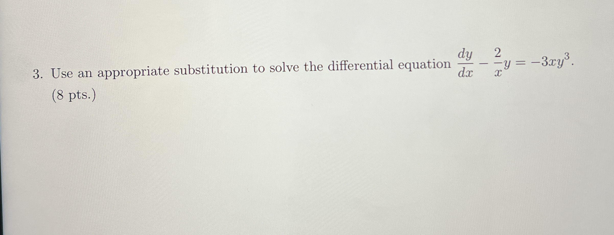Solved Use an appropriate substitution to solve the | Chegg.com