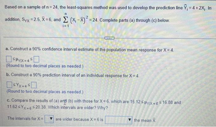 Solved Based On A Sample Of N 24 The Least Squares Method