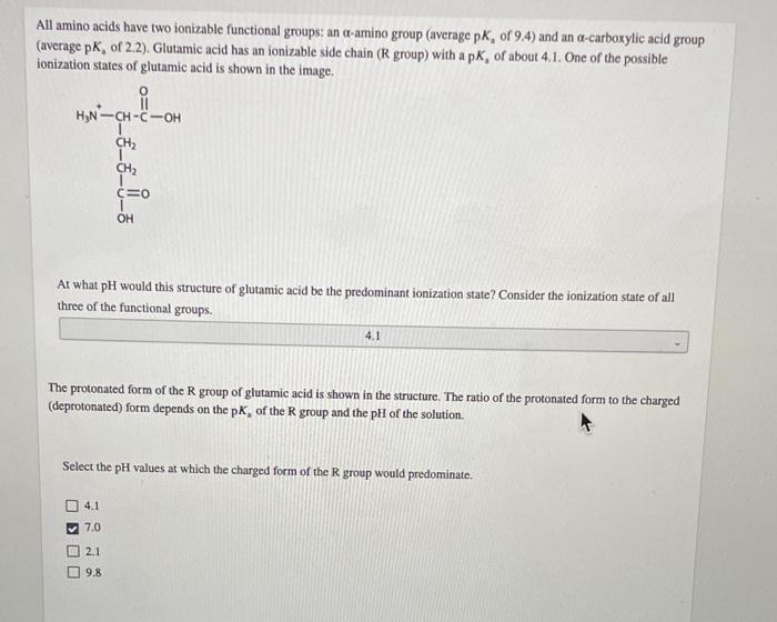 Solved All amino acids have two ionizable functional groups: | Chegg.com
