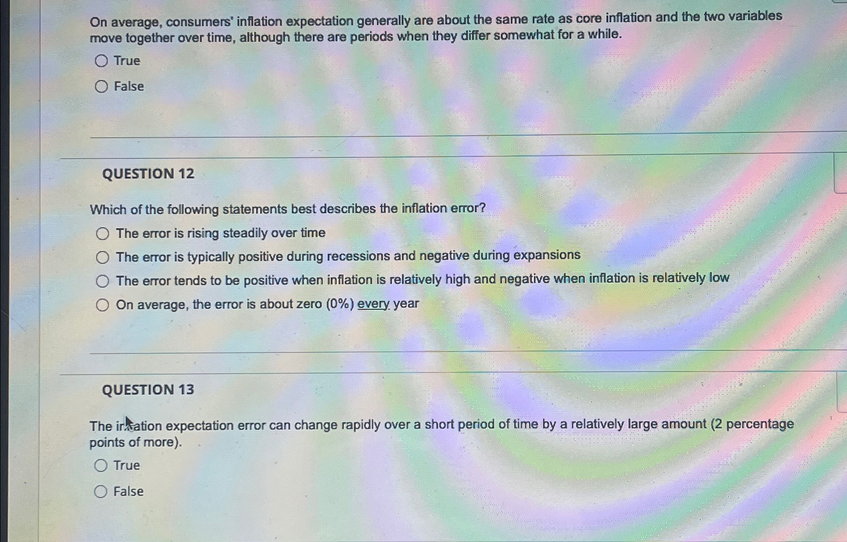 Solved On average, consumers' inflation expectation | Chegg.com