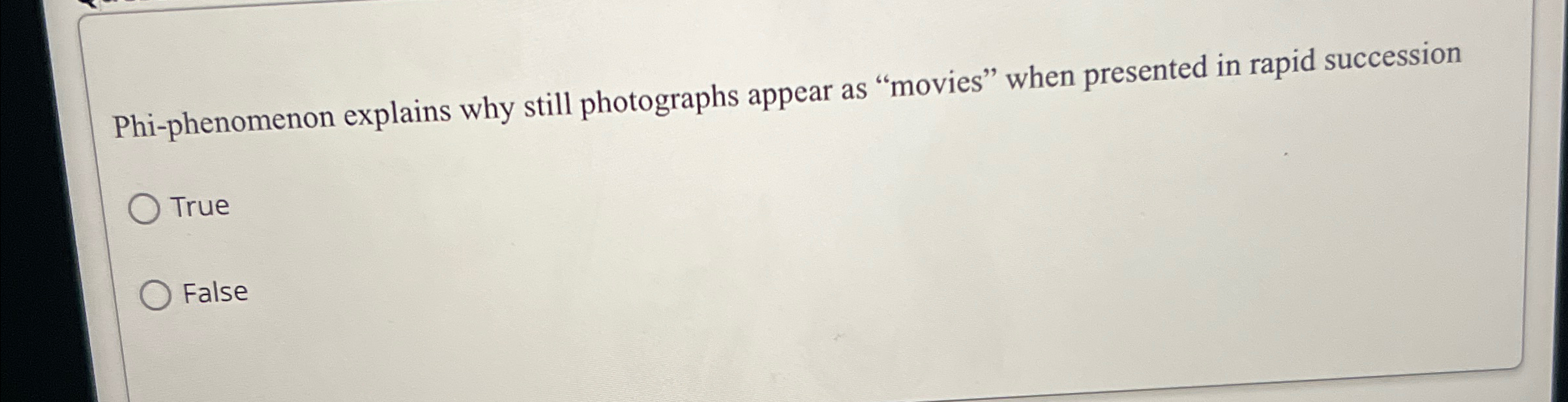 Solved Phi-phenomenon explains why still photographs appear | Chegg.com