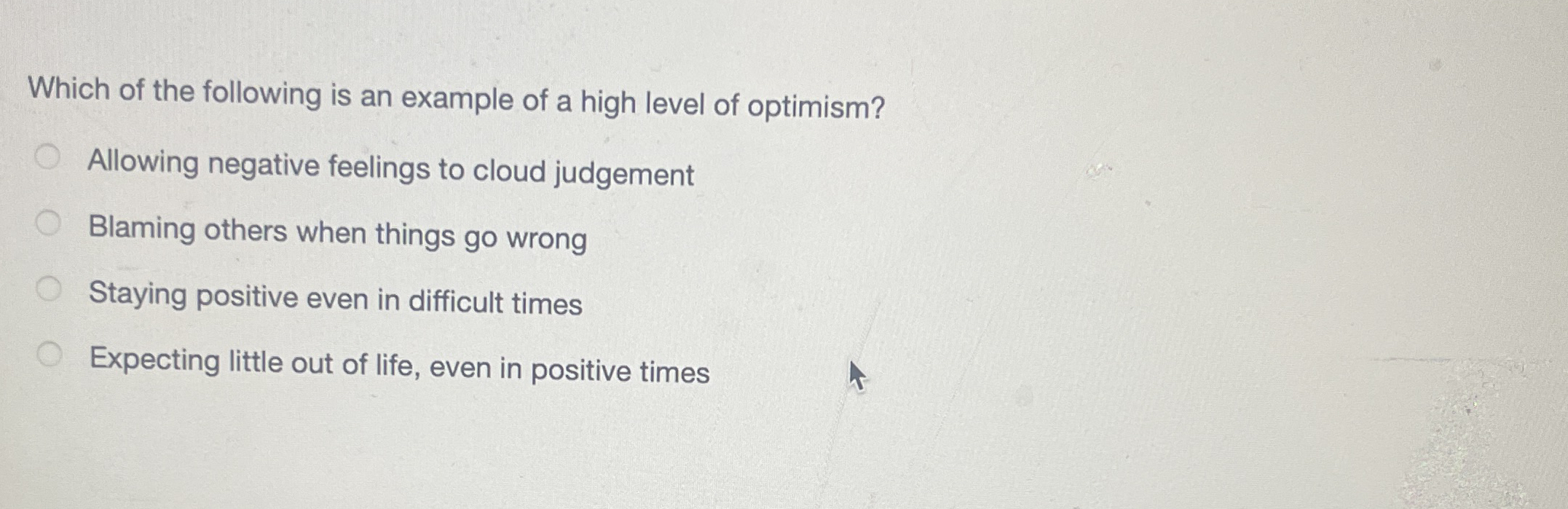 Solved Which of the following is an example of a high level | Chegg.com