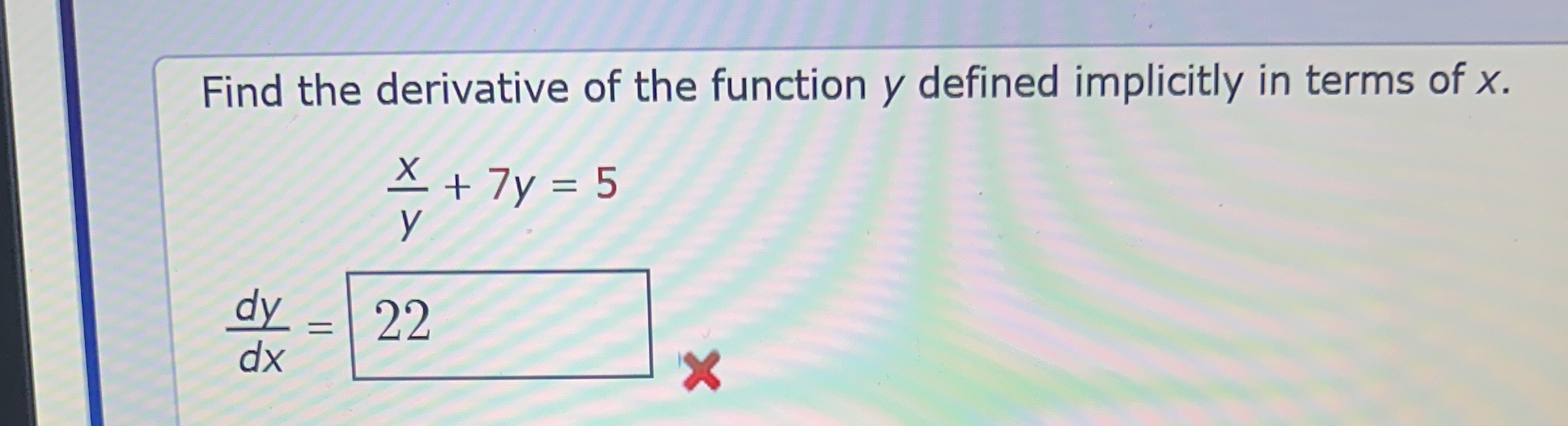 Solved Find the derivative of the function y ﻿defined | Chegg.com