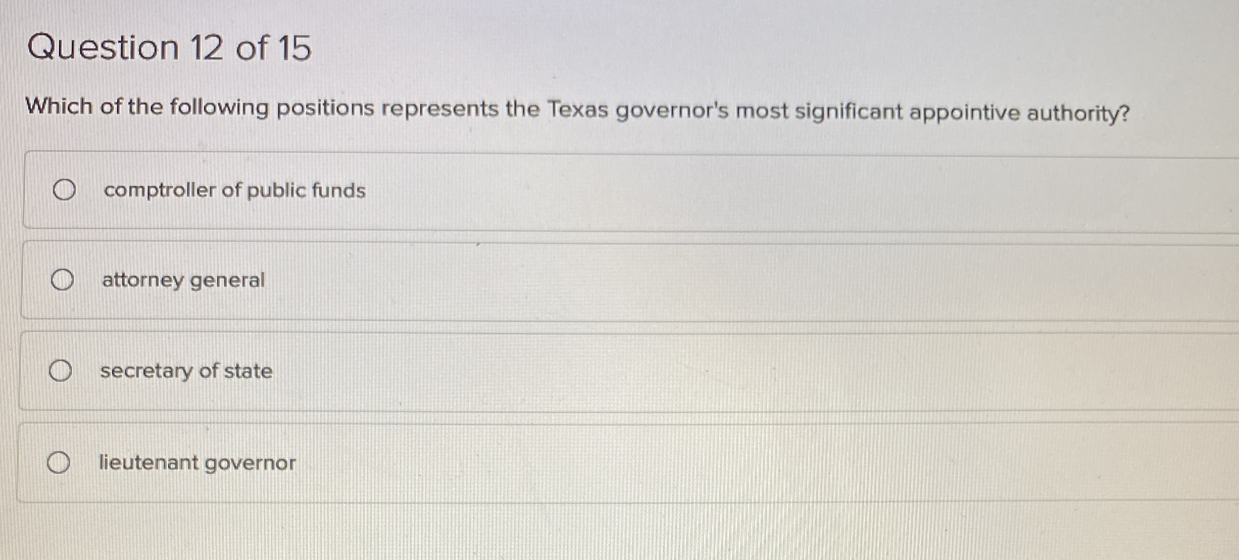 Solved Question 12 of 15Which of the following positions | Chegg.com Solved Question 12 of 15Which of the following positions | Chegg.com