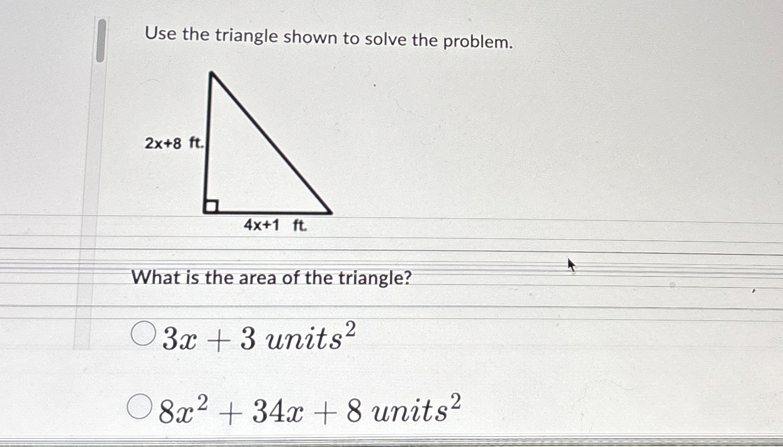 Solved Use the triangle shown to solve the problem.What is | Chegg.com