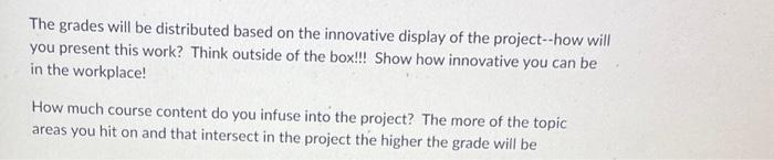 For your final assignment you will be tasked with | Chegg.com
