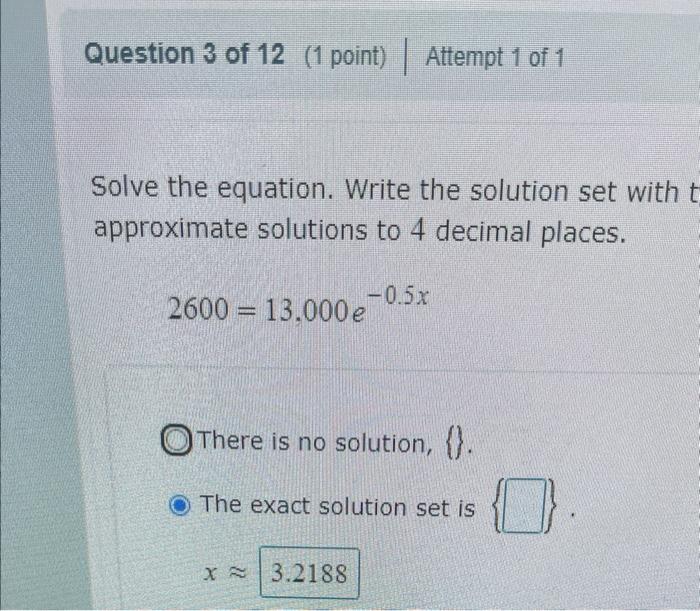 Solved Solve the equation. Write the solution set with | Chegg.com