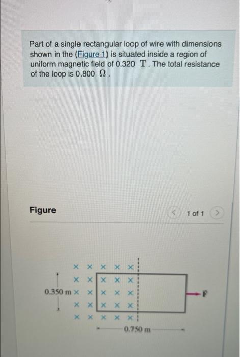 Solved Part of a single rectangular loop of wire with | Chegg.com