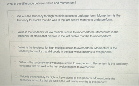 Solved What is the difference between value and | Chegg.com