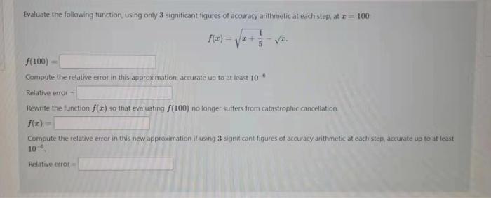 Solved Evaluate the following function using only 3 | Chegg.com
