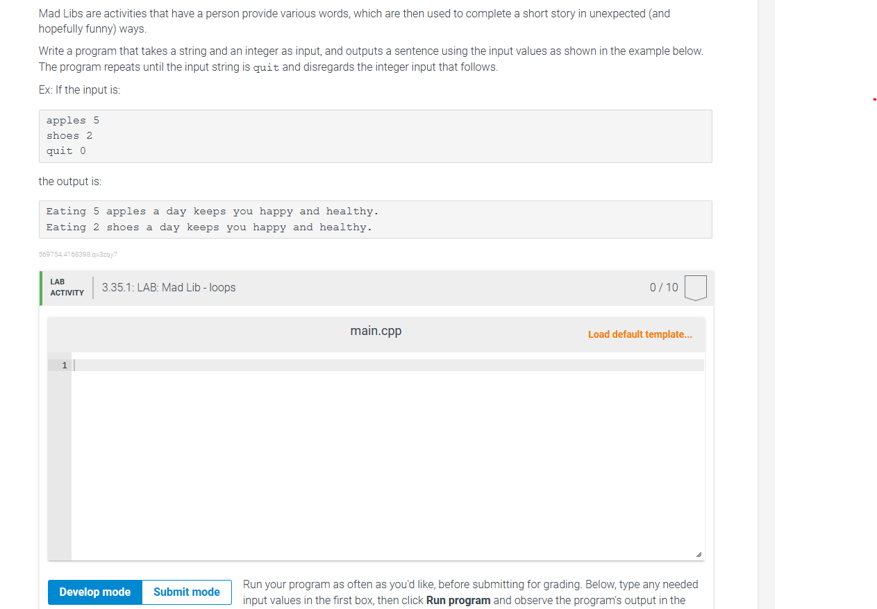 Solved Mad Libs are activities that have a person provide | Chegg.com