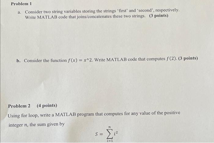 Solved Problem 1 A Consider Two String Variables Storing