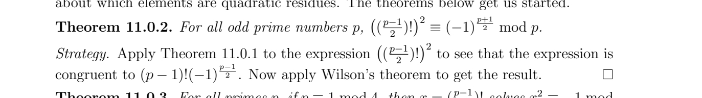 Solved Theorem 11.0.2. ﻿For all odd prime numbers | Chegg.com