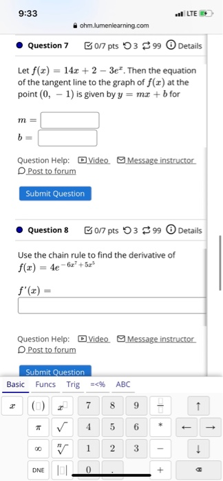 Solved 9:33 LTE ohm.lumenlearning.com Textbook section: | Chegg.com