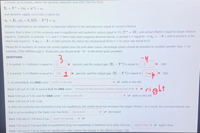 Solved Yt=Y⋅−(πt−π∗)+ϵt. and dynamic supply curve DAS, is | Chegg.com