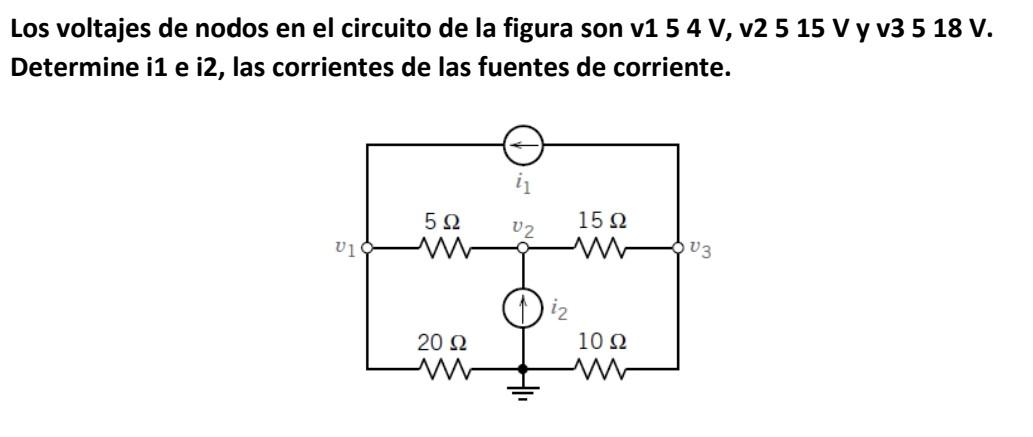 Solved Los voltajes de nodos en el circuito de la figura son | Chegg.com