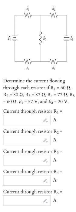 Solved Determine the current flowing through each resistor | Chegg.com
