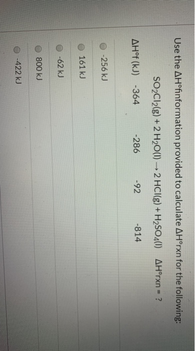 Solved Use the AHºfinformation provided to calculate AH°rxn | Chegg.com