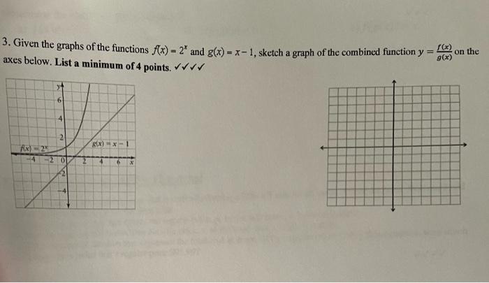 Solved 3. Given the graphs of the functions f(x)=2x and | Chegg.com