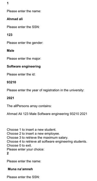 Solved In Lab Q1) Write a java program with the following | Chegg.com