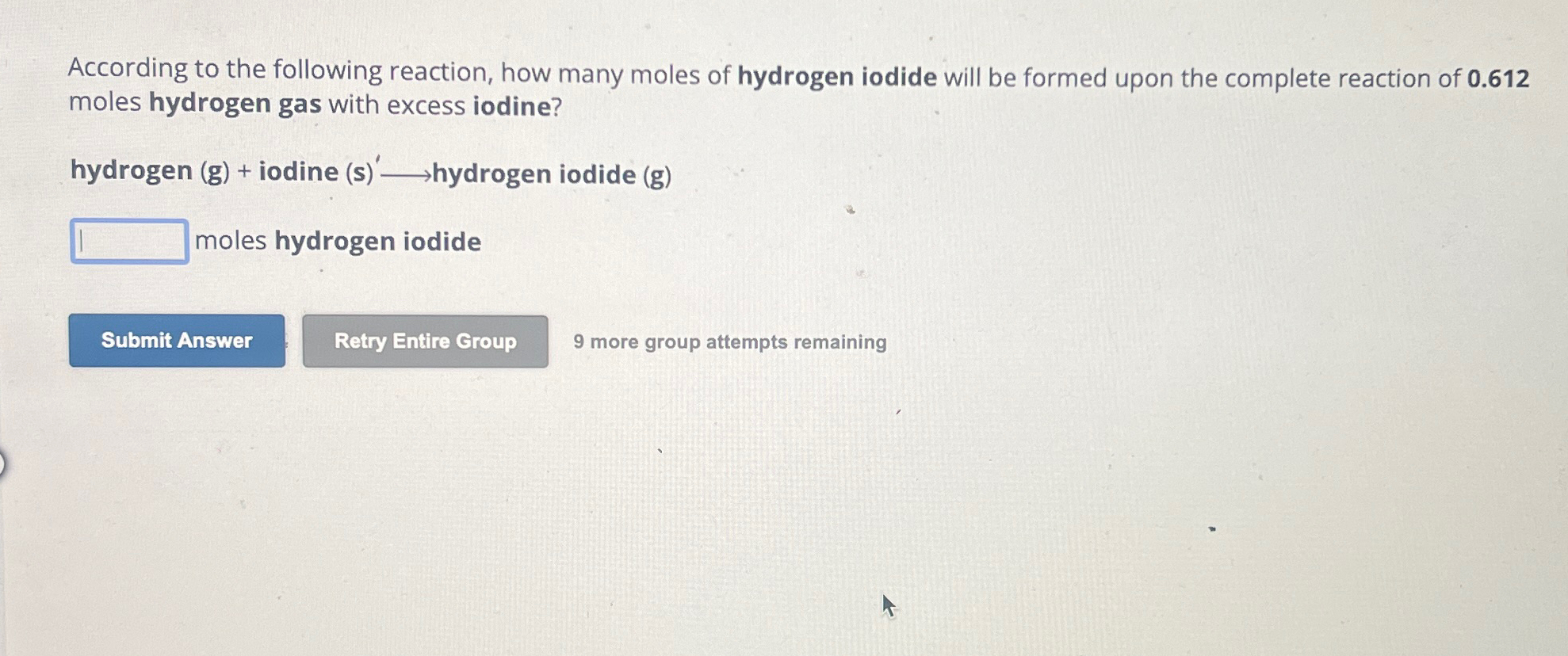 Solved According to the following reaction, how many moles | Chegg.com