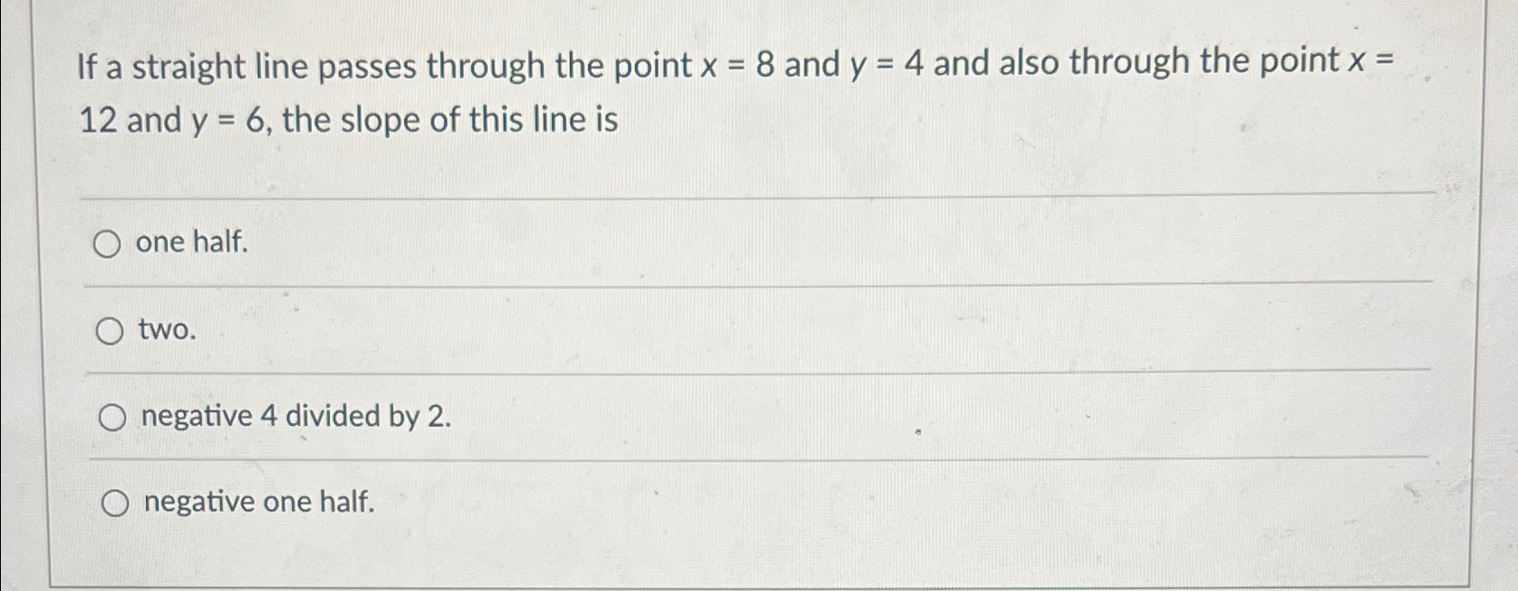 Solved If a straight line passes through the point x=8 ﻿and | Chegg.com