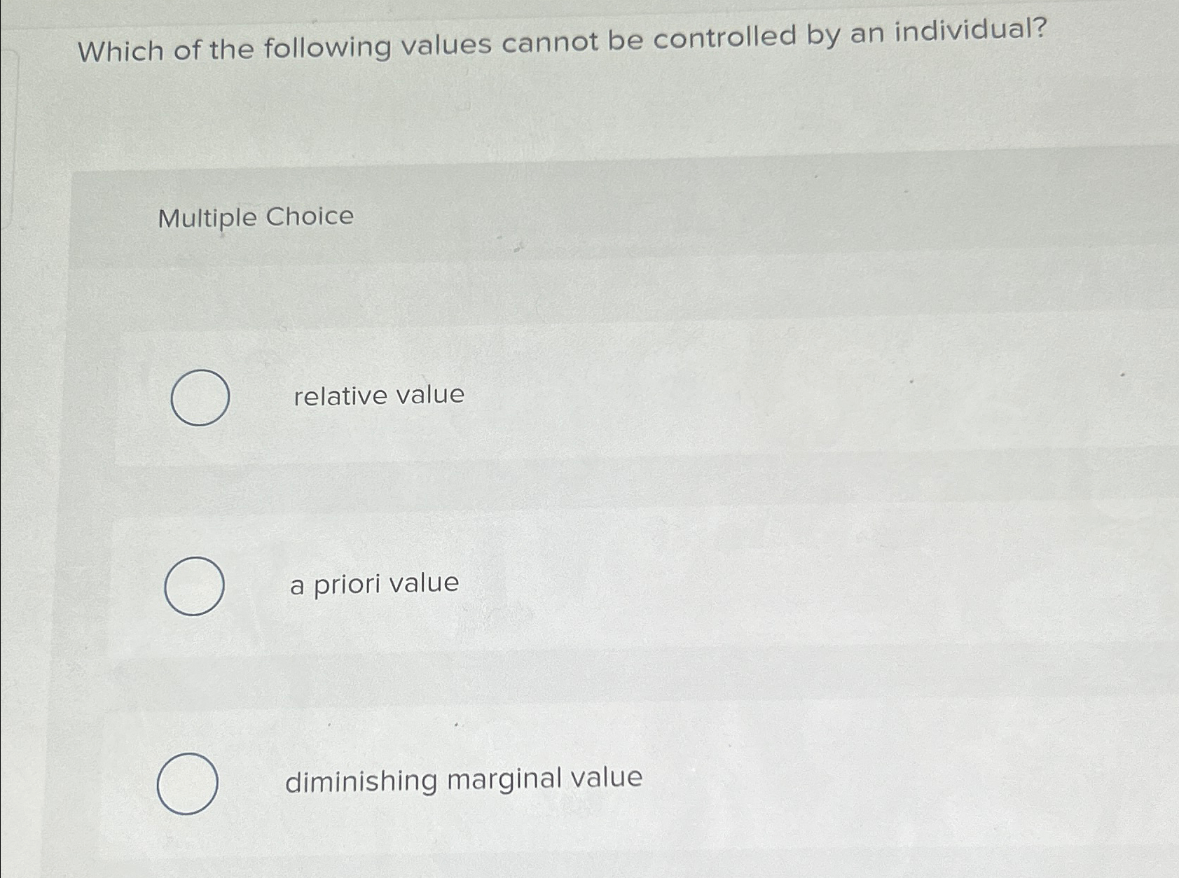 Solved Which of the following values cannot be controlled by | Chegg.com