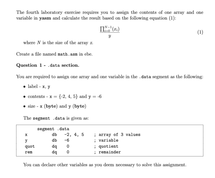 Solved The fourth laboratory exercise requires you to assign | Chegg.com