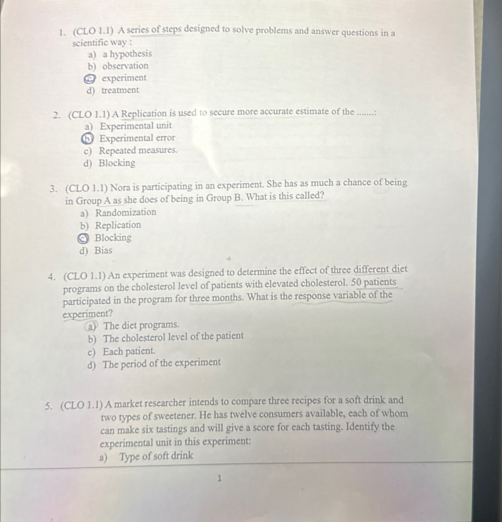 Solved (CLO 1.1) ﻿A series of steps designed to solve | Chegg.com