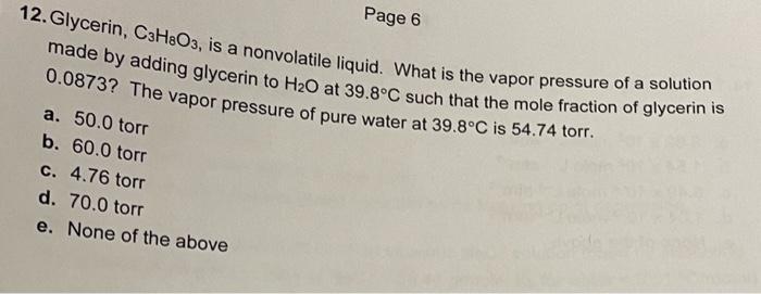 Solved , is a nonvolatile liquid. What is the vapor pressure | Chegg.com
