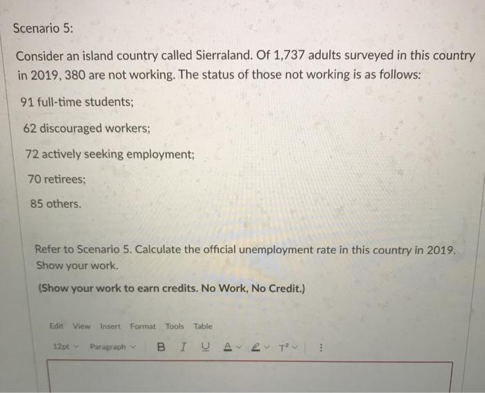 Solved Scenario 5: Consider an island country called | Chegg.com Solved Scenario 5: Consider an island country called | Chegg.com