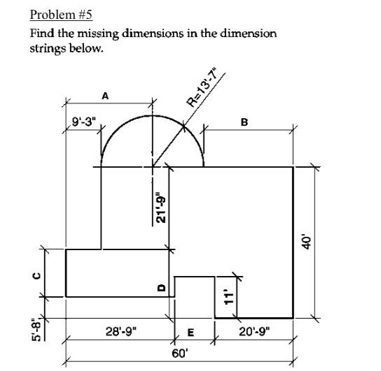 Solved Problem \#5 Find the missing dimensions in the | Chegg.com