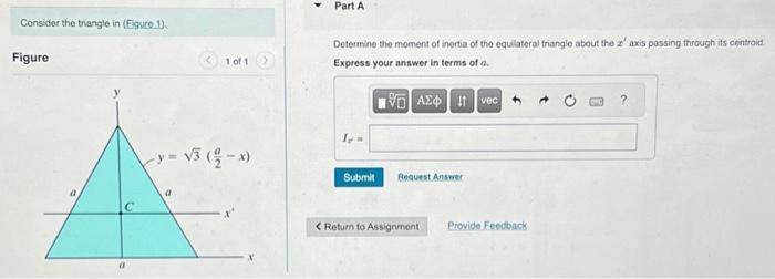 Solved Determine the moment of inertia of the equilateral | Chegg.com