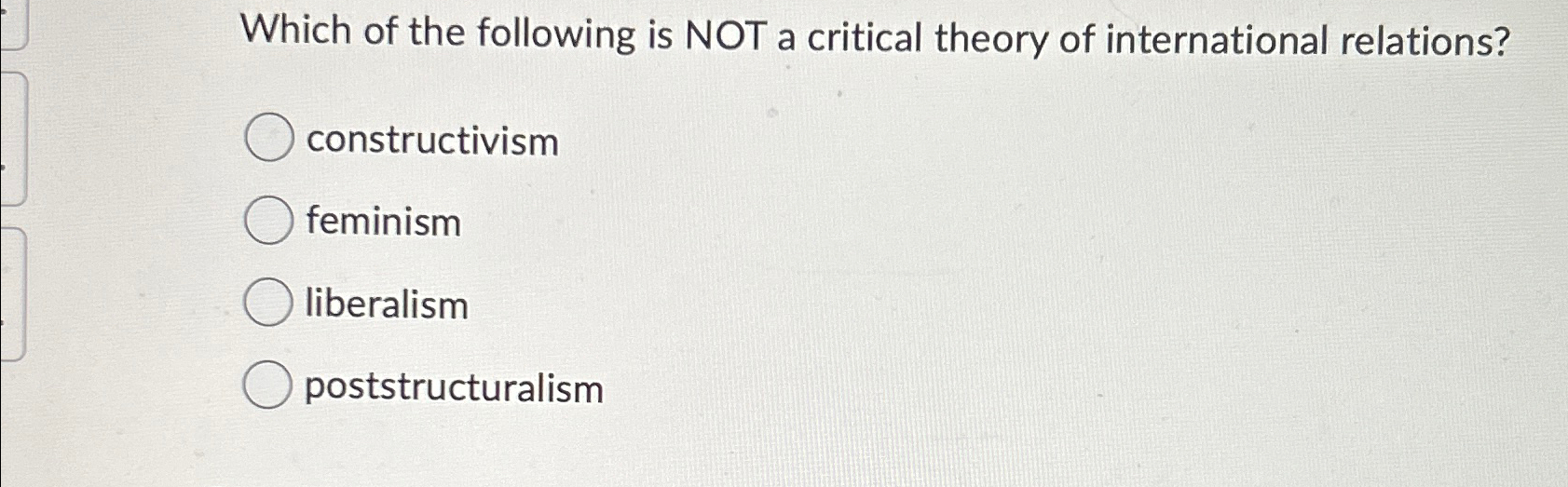 Solved Which of the following is NOT a critical theory of | Chegg.com