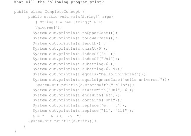 Solved What will the following program print? public class | Chegg.com