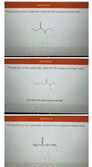 Solved Provide the correct systematic name for the compound | Chegg.com