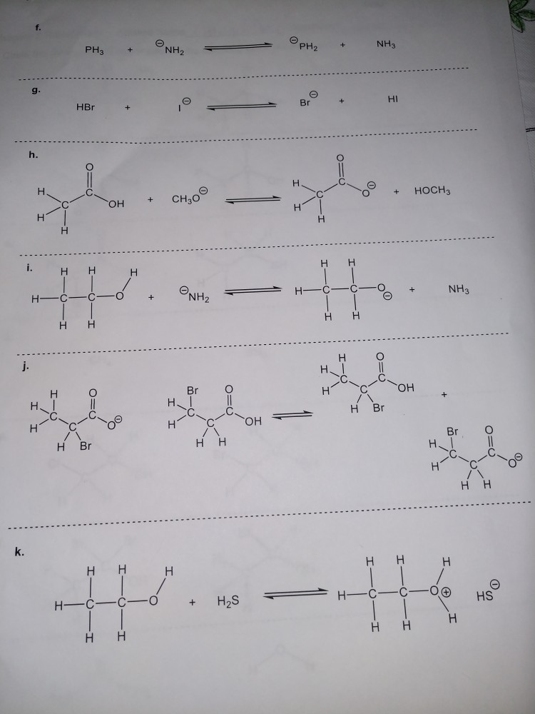 Solved + PH₂ PH3 NH3 NH2 9. Br + HI HBr h. ого o=0 Н Н Фо + | Chegg.com