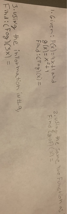 Solved zo using the same two Function as Find (gof) (x = | Chegg.com