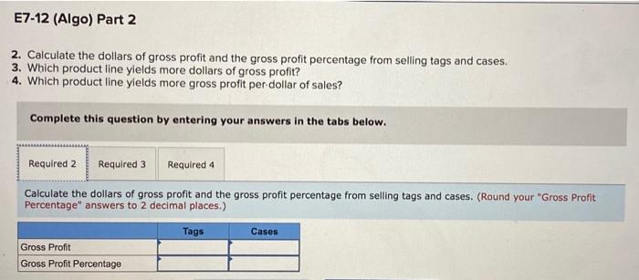 Solved Required information E7-12 (Algo) Using FIFO for | Chegg.com