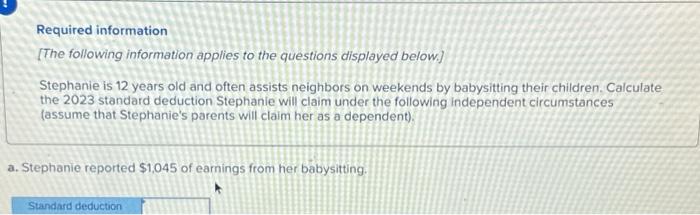 Solved Required information [The following information | Chegg.com