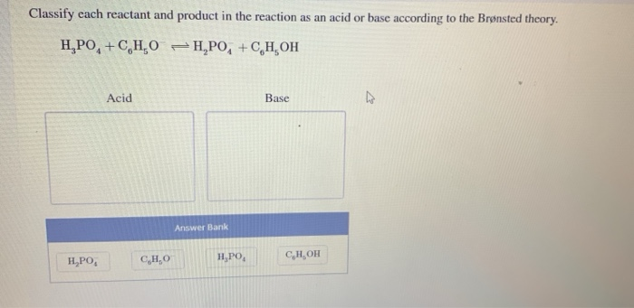 Solved Classify each reactant and product in the reaction as | Chegg.com Solved Classify each reactant and product in the reaction as | Chegg.com
